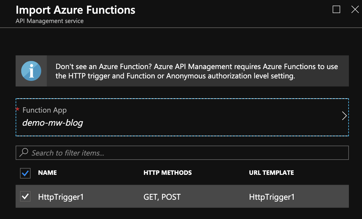 MiddleWay - Exposer une Function App avec Azure API Management