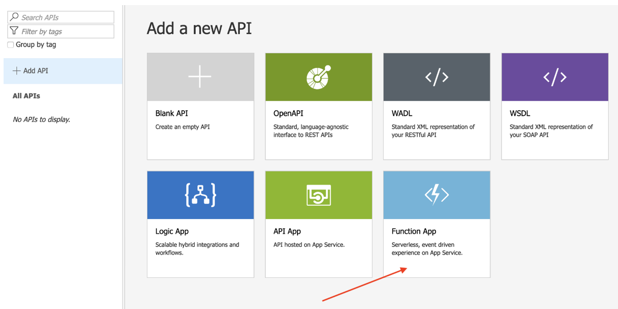 MiddleWay - Expose a function app with Azure API Management