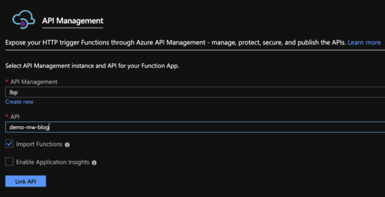 MiddleWay - Expose a function app with Azure API Management