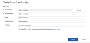 MiddleWay - Expose a function app with Azure API Management