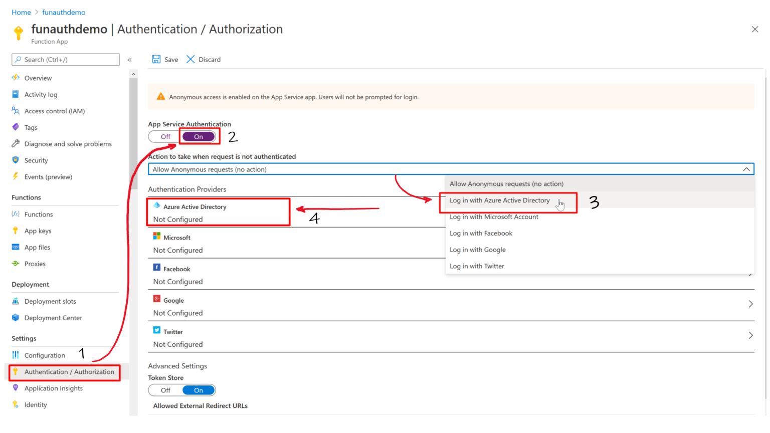 MiddleWay - AD user authentication with Azure function