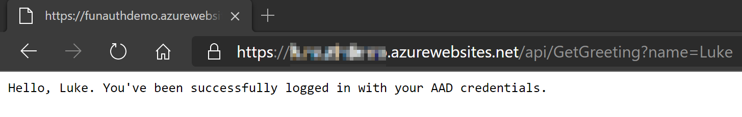 MiddleWay - AD user authentication with Azure function