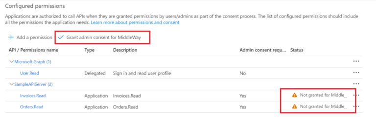 MiddleWay - OAuth Client Credentials with Azure Active Directory