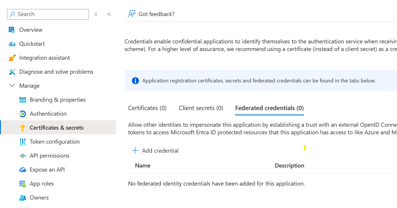 MiddleWay - Using Federated Identities in Azure